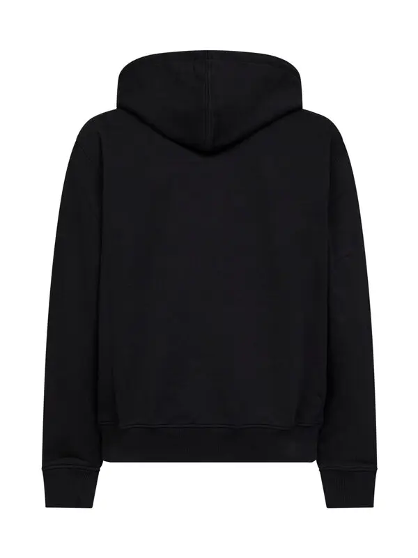 AMI Paris Black Cotton De Cœur Zip-up Hoodie