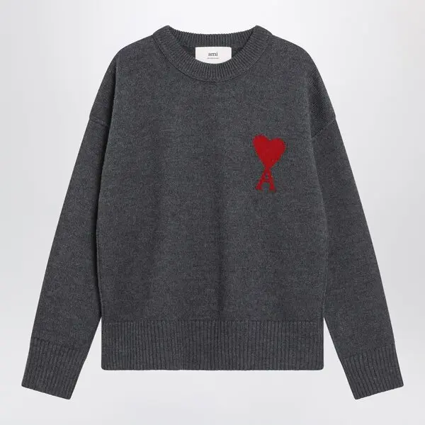 AMI Paris De Coeur Intarsia Wool Sweater
