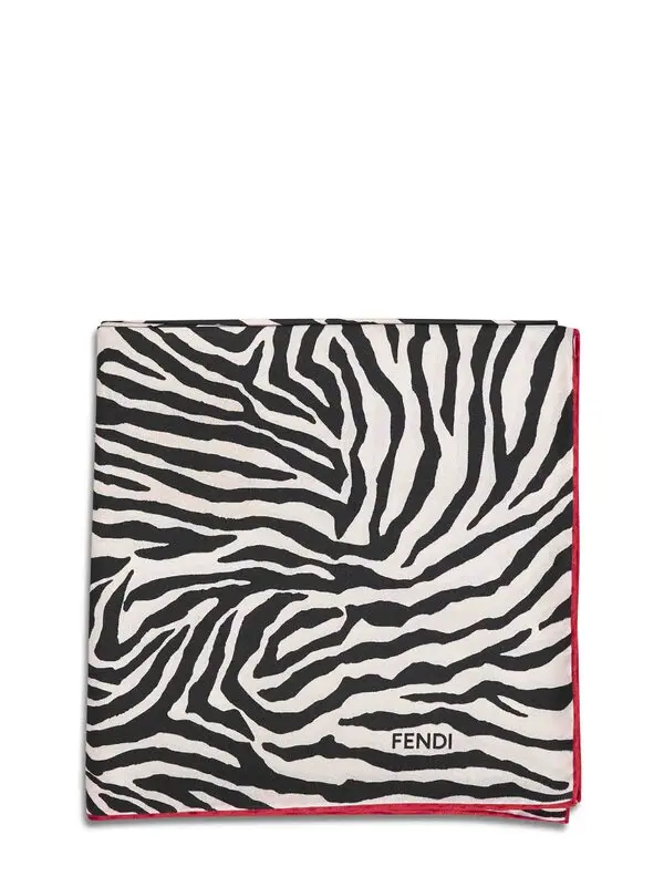 Fendi Silk Silk Scarf With Tiger Animalier Print