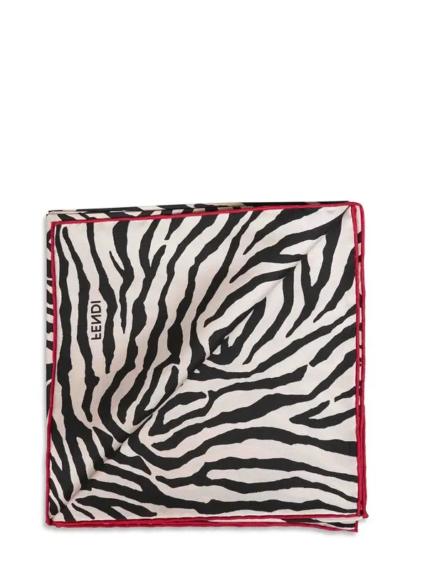 Fendi Silk Silk Scarf With Tiger Animalier Print