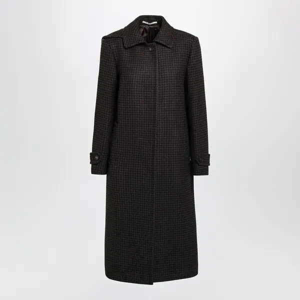 Tagliatore Single-breasted Black/ Houndstooth Wool Coat