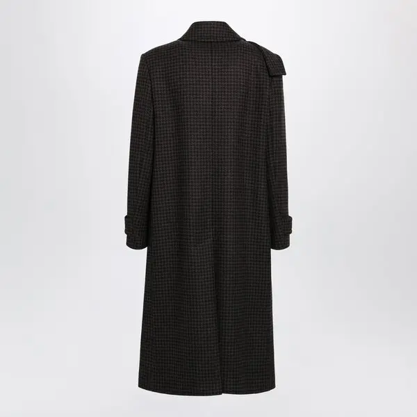 Tagliatore Single-breasted Black/ Houndstooth Wool Coat