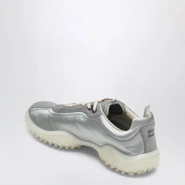 Miu Miu Cloud-grey Bubble Trainers In Technical Fabric And Suede