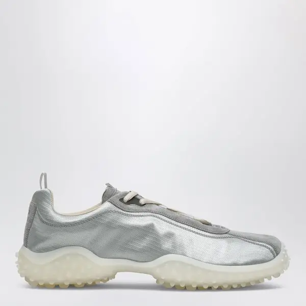 Miu Miu Technical Fabric And Suede Bubble Trainers - Gray
