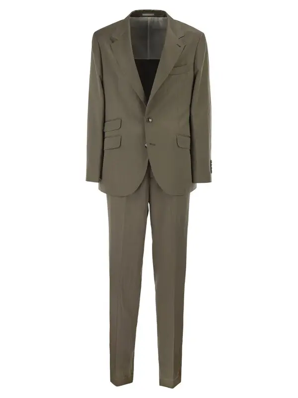 Brunello Cucinelli Silk And Linen Tailored Suit With Single-breasted Jacket