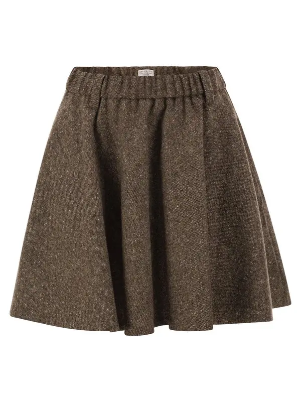 Brunello Cucinelli Flared Virgin Wool Blend Skirt