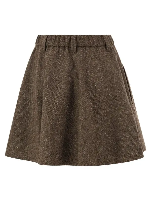 Brunello Cucinelli Flared Virgin Wool Blend Skirt