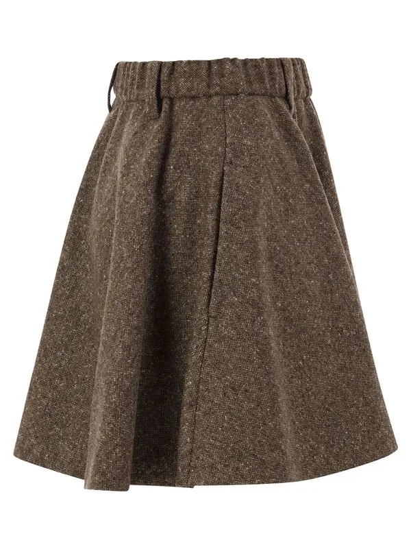 Brunello Cucinelli Flared Virgin Wool Blend Skirt