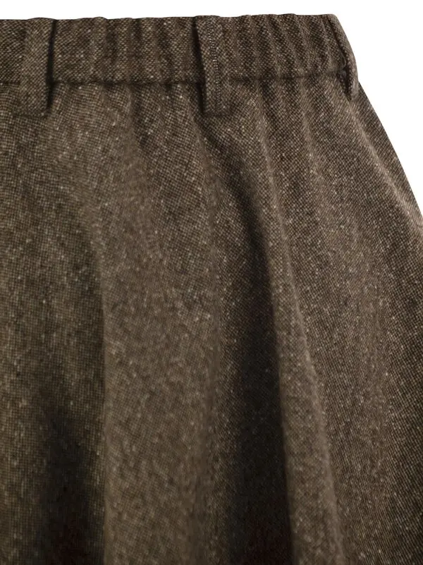 Brunello Cucinelli Flared Virgin Wool Blend Skirt