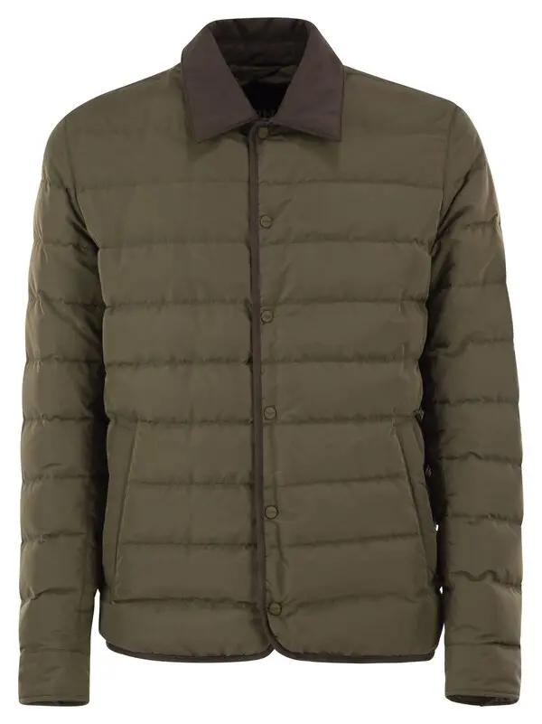 Herno Quilted Down Jacket With Shirt Collar