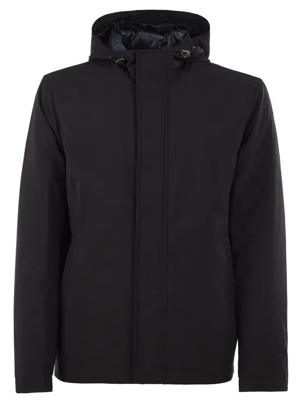 Herno Stretch Technical Fabric Hooded Padded Jacket