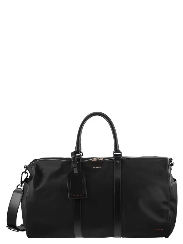 Kiton Nylon Travel Holdall With Leather Details