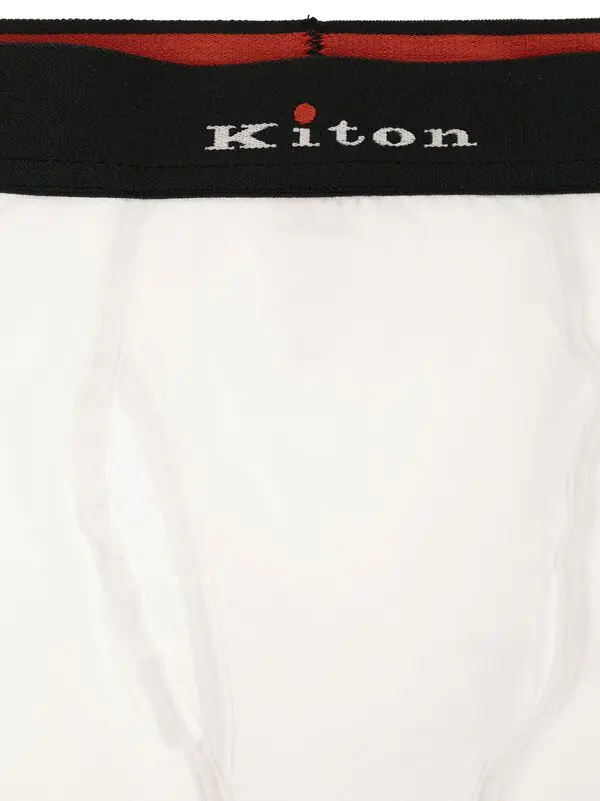 Kiton Stretch Cotton Boxer Briefs With Logo