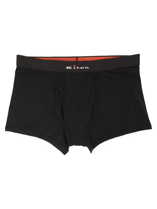 Kiton Stretch Cotton Boxer Briefs With Logo