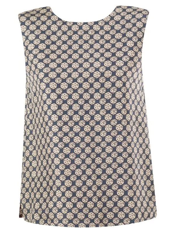 Max Mara Stmtimetop Reversible Printed Silk Top
