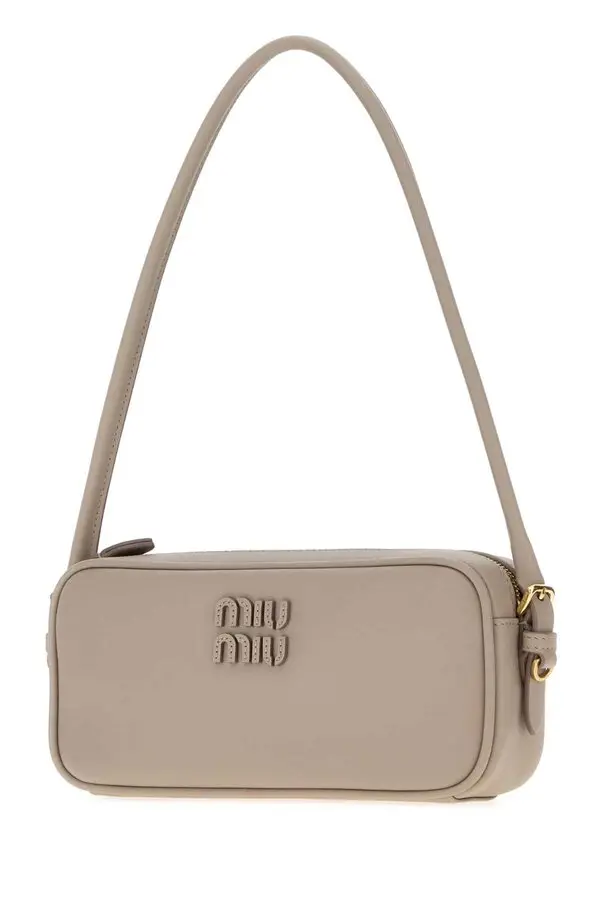 Miu Miu Grey Leather Shoulder Bag