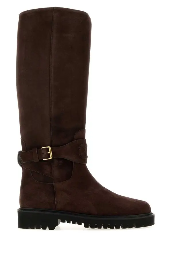 Valentino Garavani Suede Vlogo Signature Boots - Brown