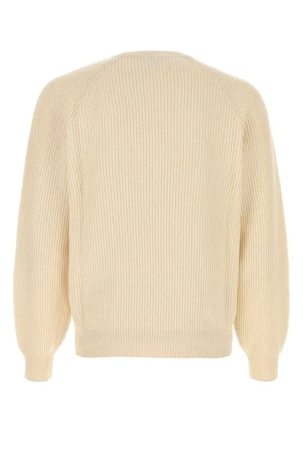 Brunello Cucinelli Ribbed Cashmere Crewneck Sweater - White