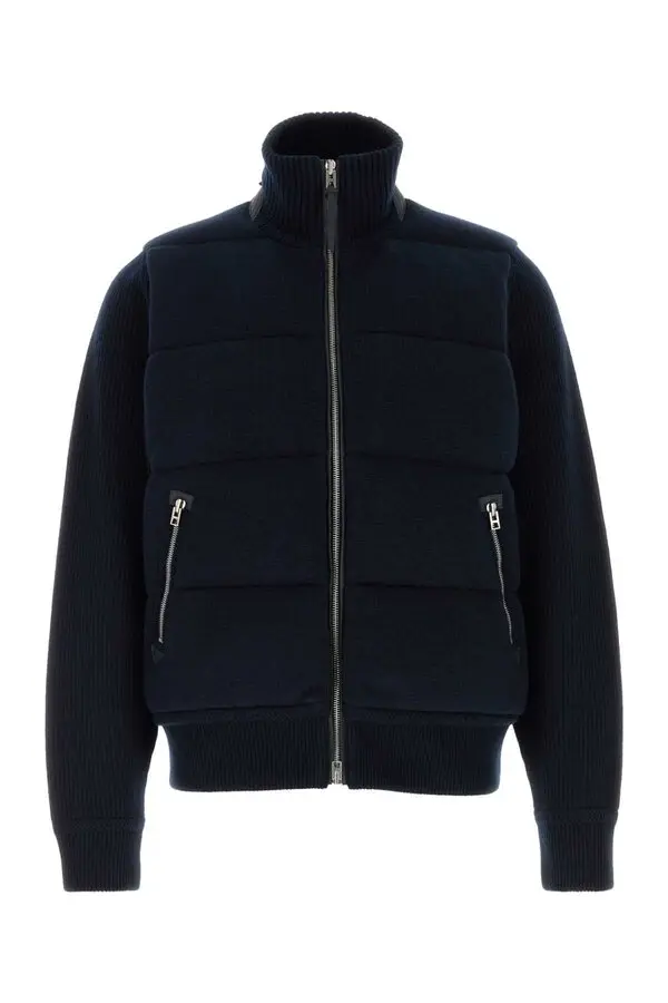 TOM FORD Navy Wool Cardigan - Blue