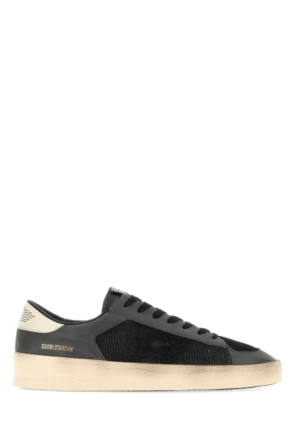 GOLDEN GOOSE Two-tone Leather And Mesh Stardan Sneakers - Multicolor