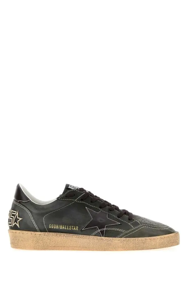GOLDEN GOOSE Charcoal Leather Ball Star Sneakers - Gray