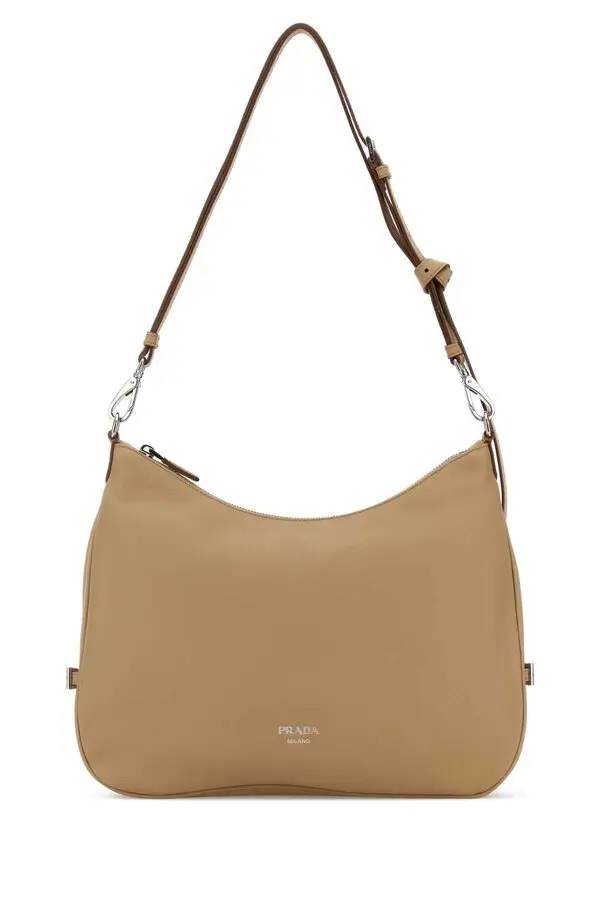 Prada Beige Leather Large Fold Shopping Bag