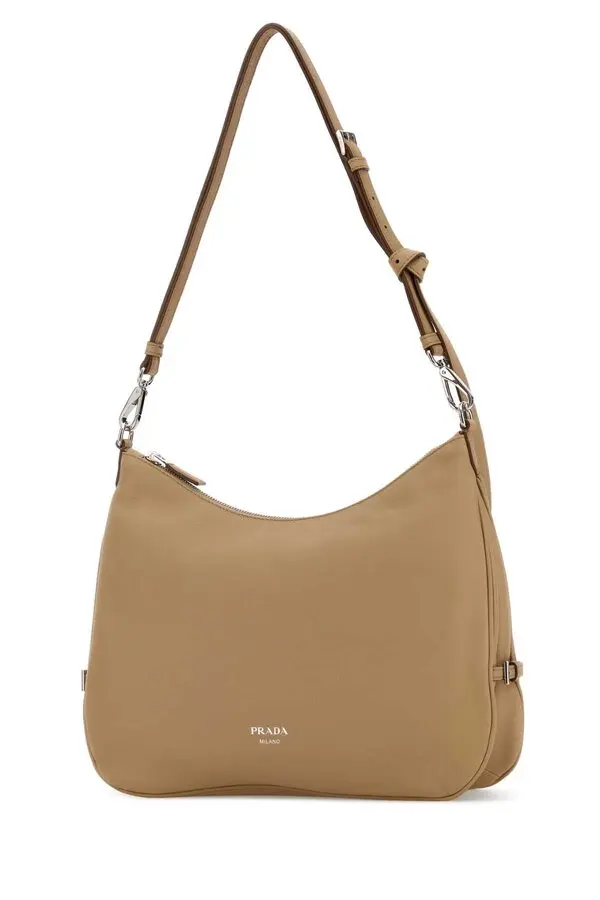 Prada Beige Leather Large Fold Shopping Bag