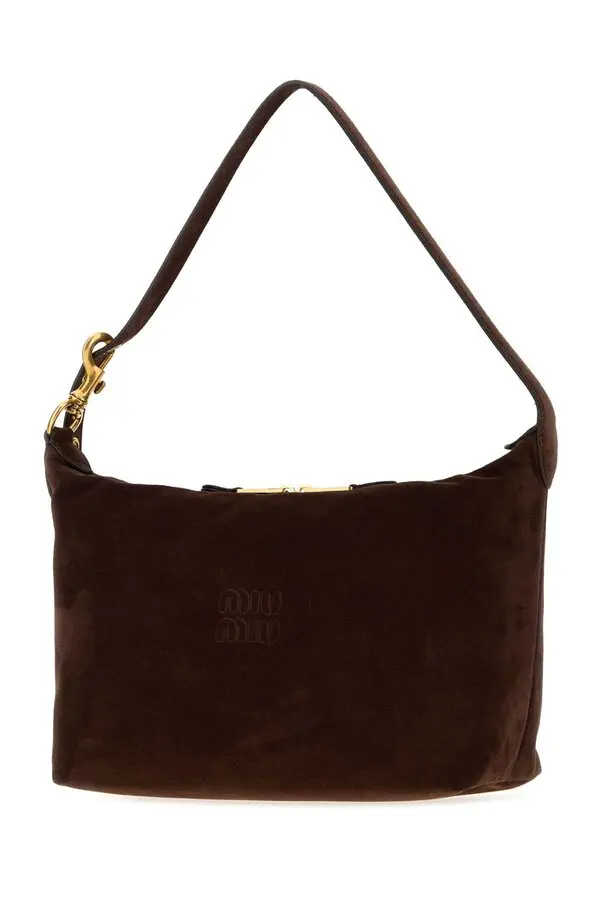 Miu Miu Chocolate Suede Shopping Bag
