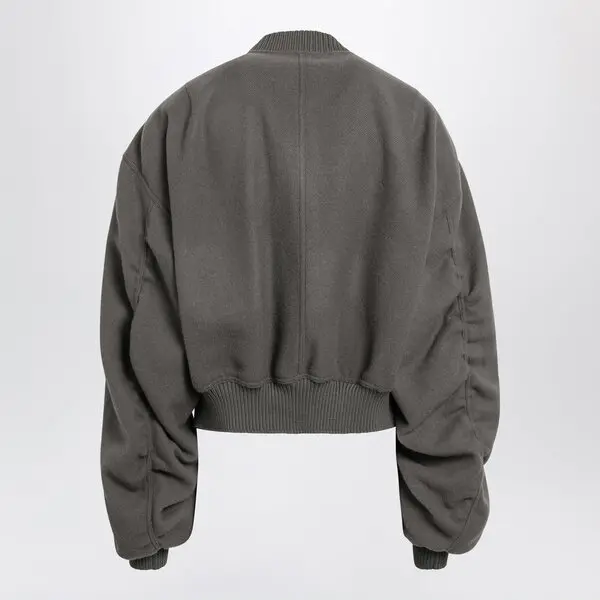 Rick Owens Taupe Tower Secchia Flight Jacket In Wool - Gray