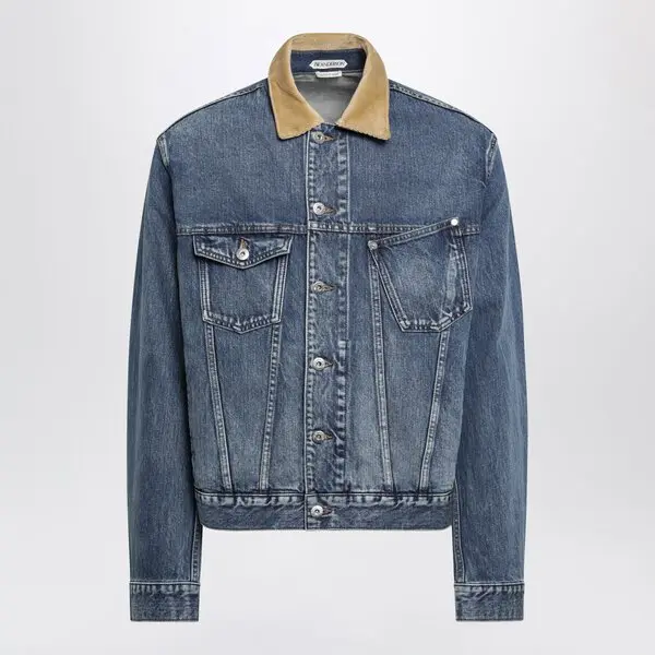 JW Anderson Denim Jacket With Ribbed Collar - Blue