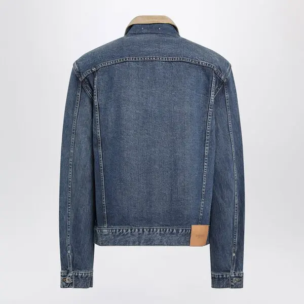 JW Anderson Denim Jacket With Ribbed Collar