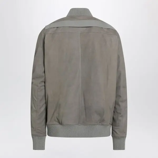 Rick Owens Pearl Grey Heizer Flight Jacket In Leather