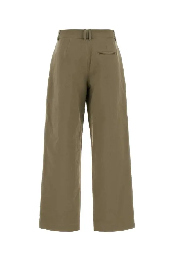 Magda Butrym Khaki Cotton Wide-leg Pants - Green