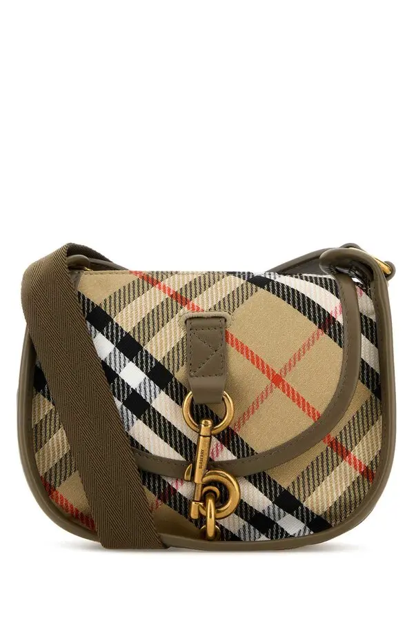 Burberry Embroidered Canvas Mini Messenger B Clip Crossbody Bag - Multicolor