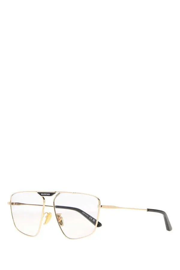 Balenciaga Metal Tag 2.0 Navigator Sunglasses - Gold