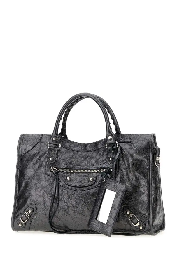 Balenciaga Dark Grey Leather Medium Le City Handbag