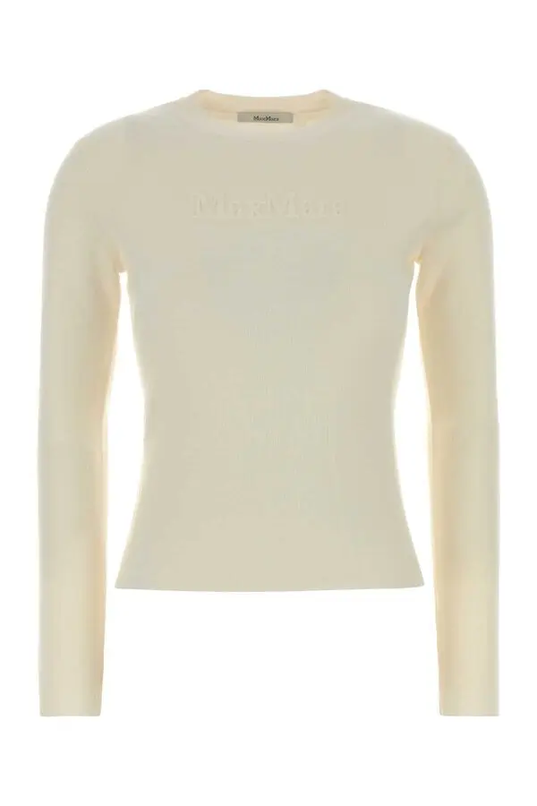 Max Mara Ivory Wool Manto Sweater - White