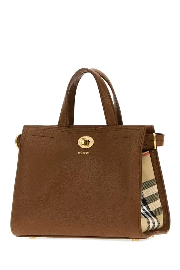 Burberry Leather Medium Cotswolds Check Handbag