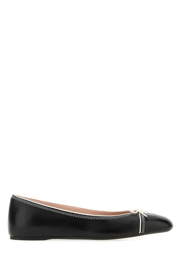 Valentino Garavani Leather Vlogo Signature Ballerinas - Black