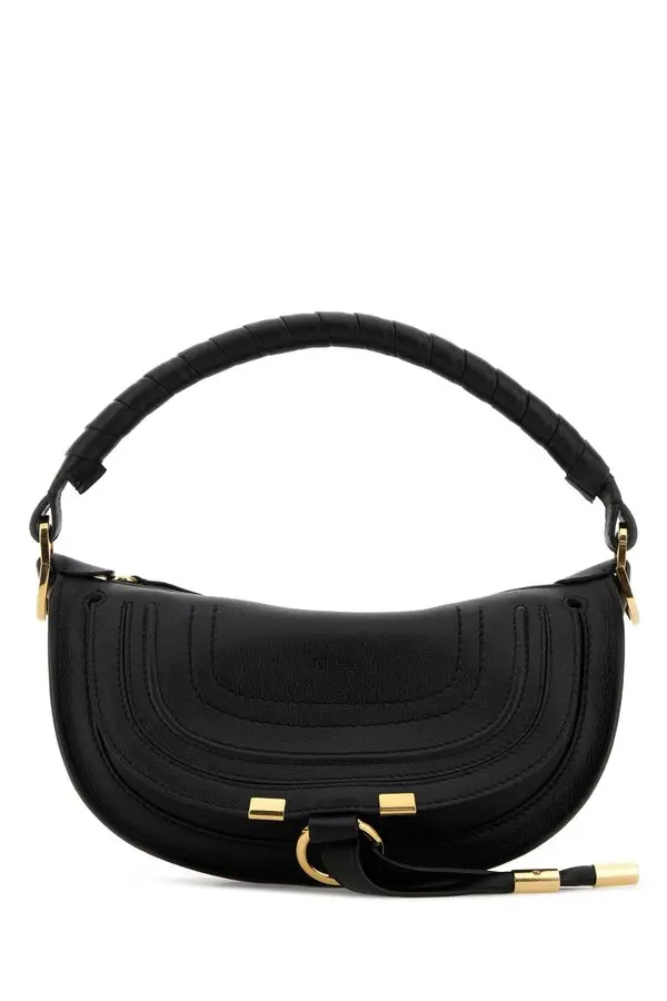 Chloé Leather Mini Marcie Shoulder Bag - Black