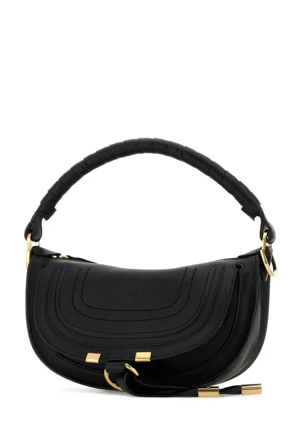 Chloé Leather Mini Marcie Shoulder Bag - Black