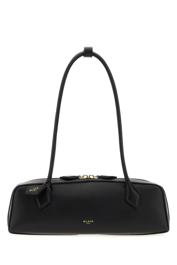 Alaïa Leather Medium Teckel Shoulder Bag - Black