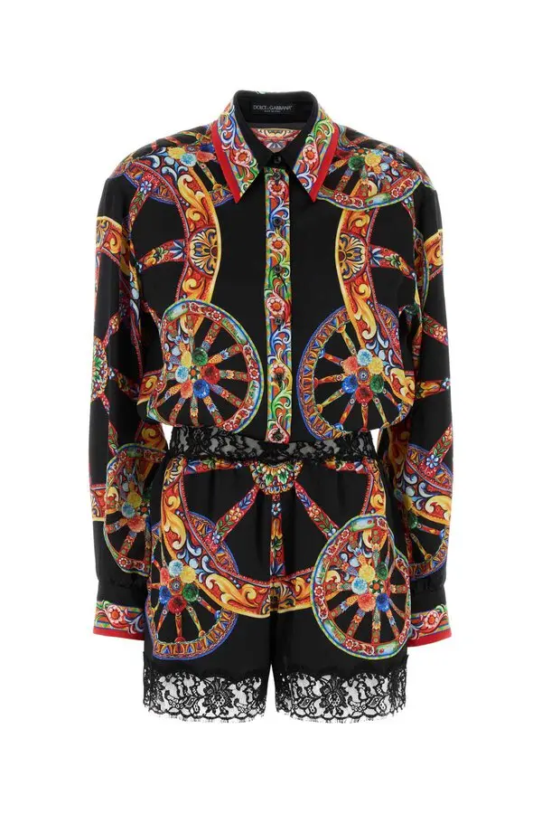 Dolce & Gabbana Printed Silk Jumpsuit