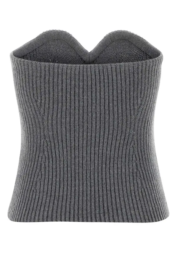 JIL SANDER Grey Wool Blend Bodice