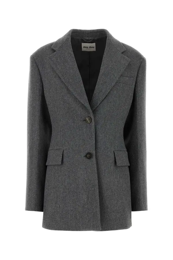 Miu Miu Dark Grey Wool Blazer