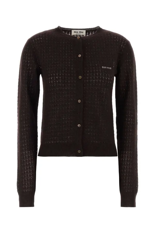 Miu Miu Dark Cashmere Blend Cardigan