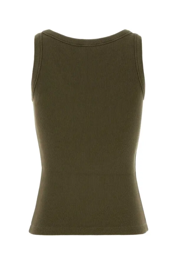 Miu Miu Ribbed Stretch Cotton Tank Top