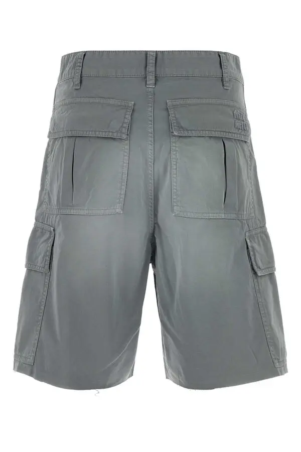 Miu Miu Grey Twill Bermuda Shorts