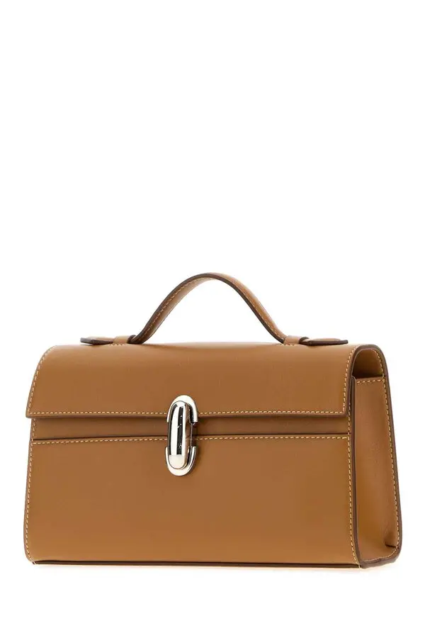 Savette Camel Leather Symmetry Handbag