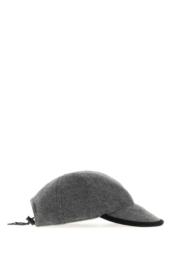 Miu Miu Grey Flannel Baseball Cap